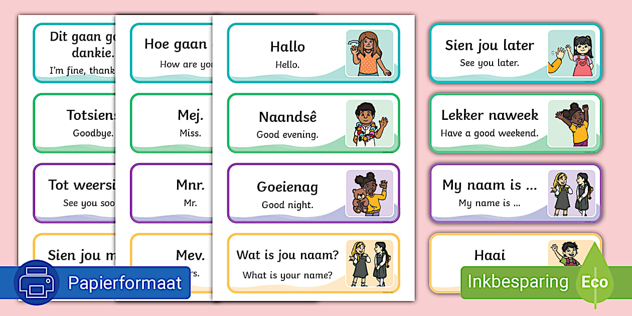Verskillende Maniere om te Groet Flitskaarte - Twinkl