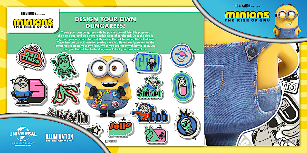 FREE! - Design Your Own Minion Dungarees | Universal | Twinkl