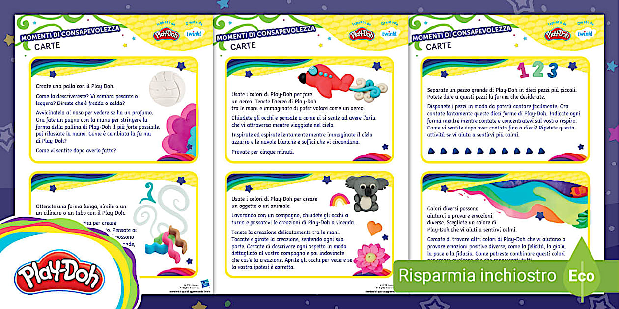 FREE! - Play-Doh: Schede di consapevolezza (teacher made)