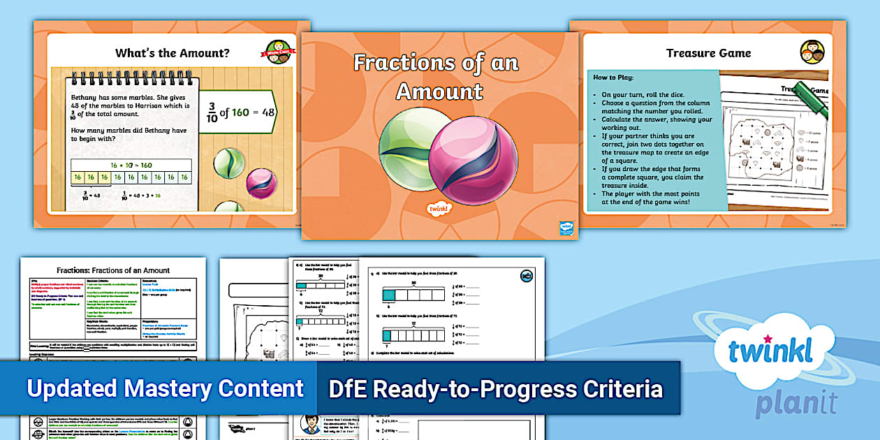 👉 Year 5 Fractions of an Amount PlanIt Maths Lesson