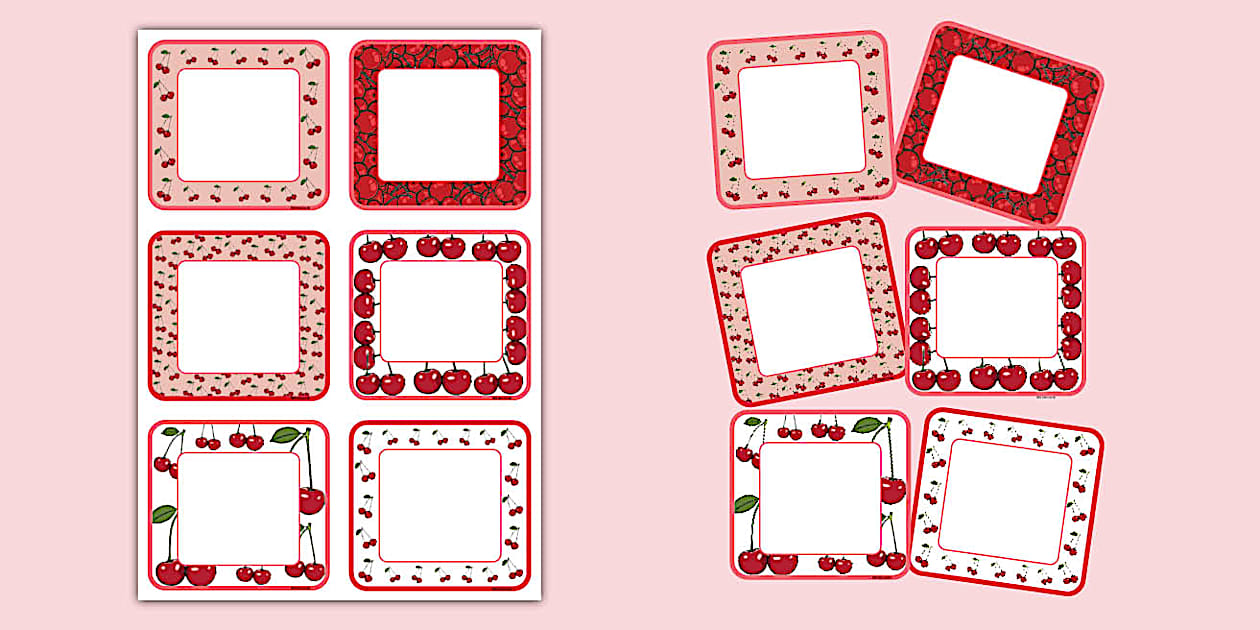 Cherry Themed Peg Labels (teacher made) - Twinkl