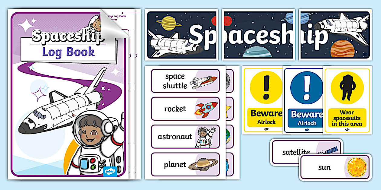 Space Role Play Area Resource Pack - Spaceship to the Moon