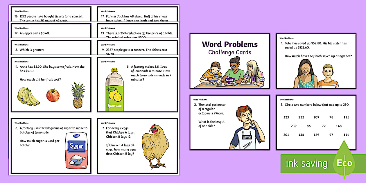 Year 6 Maths Problem Cards - Twinkl