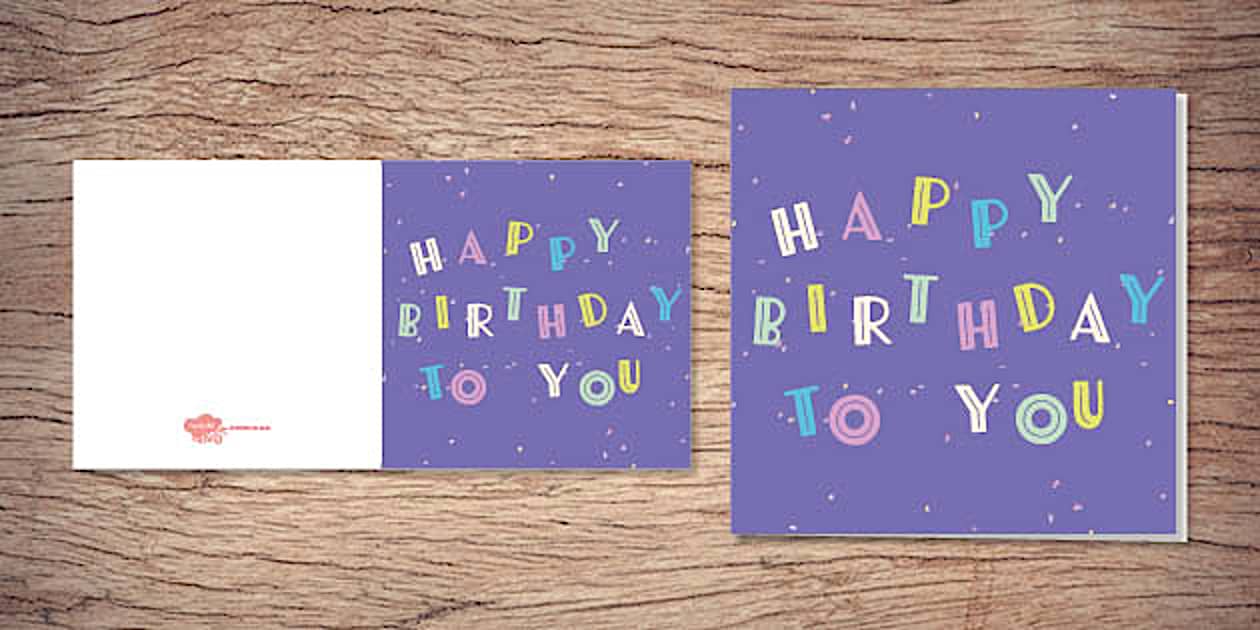Happy Birthday To You Type Card | Twinkl Party - Twinkl