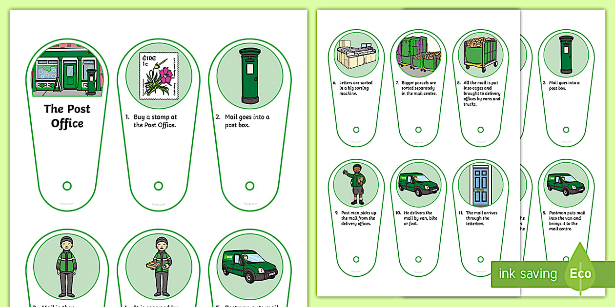 Black and White The Post Office Communication Fan - Twinkl