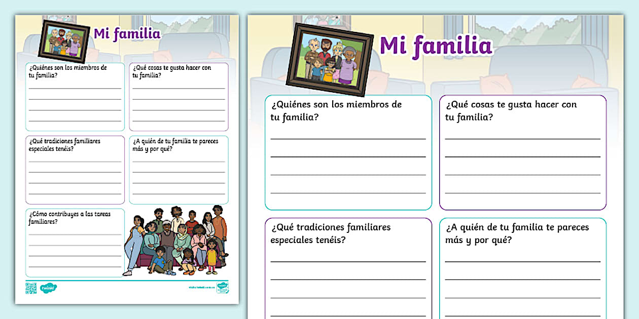 Ficha de investigación: Mi familia - Twinkl