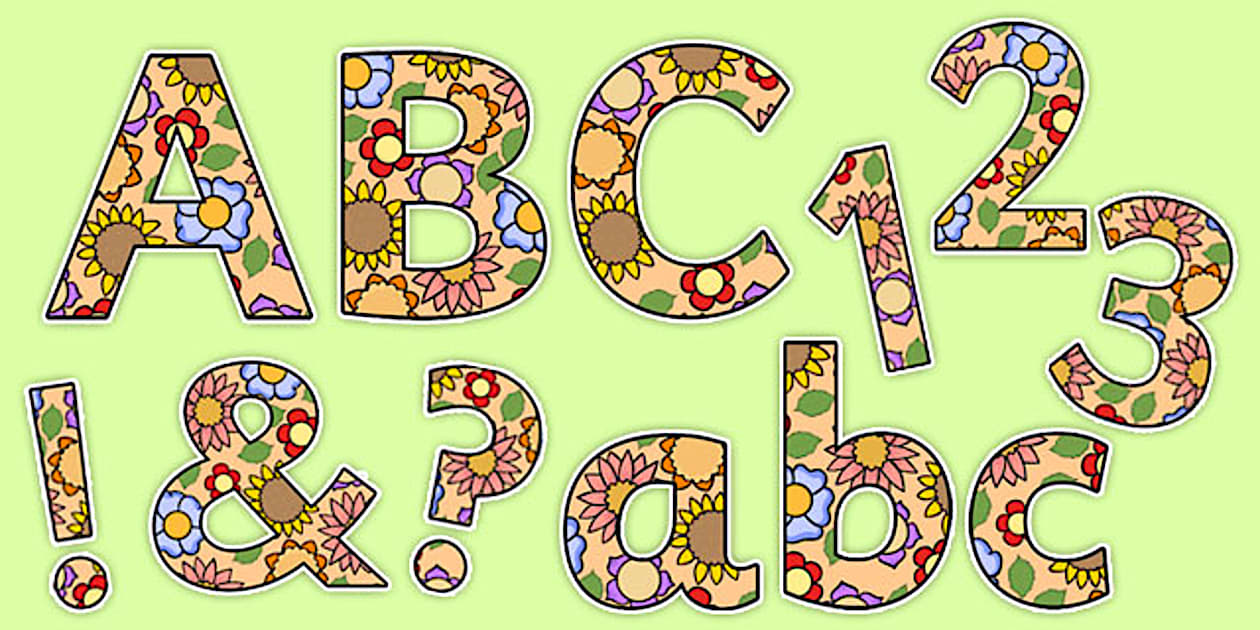 Editable Flowers Display Letters and Numbers (teacher made)