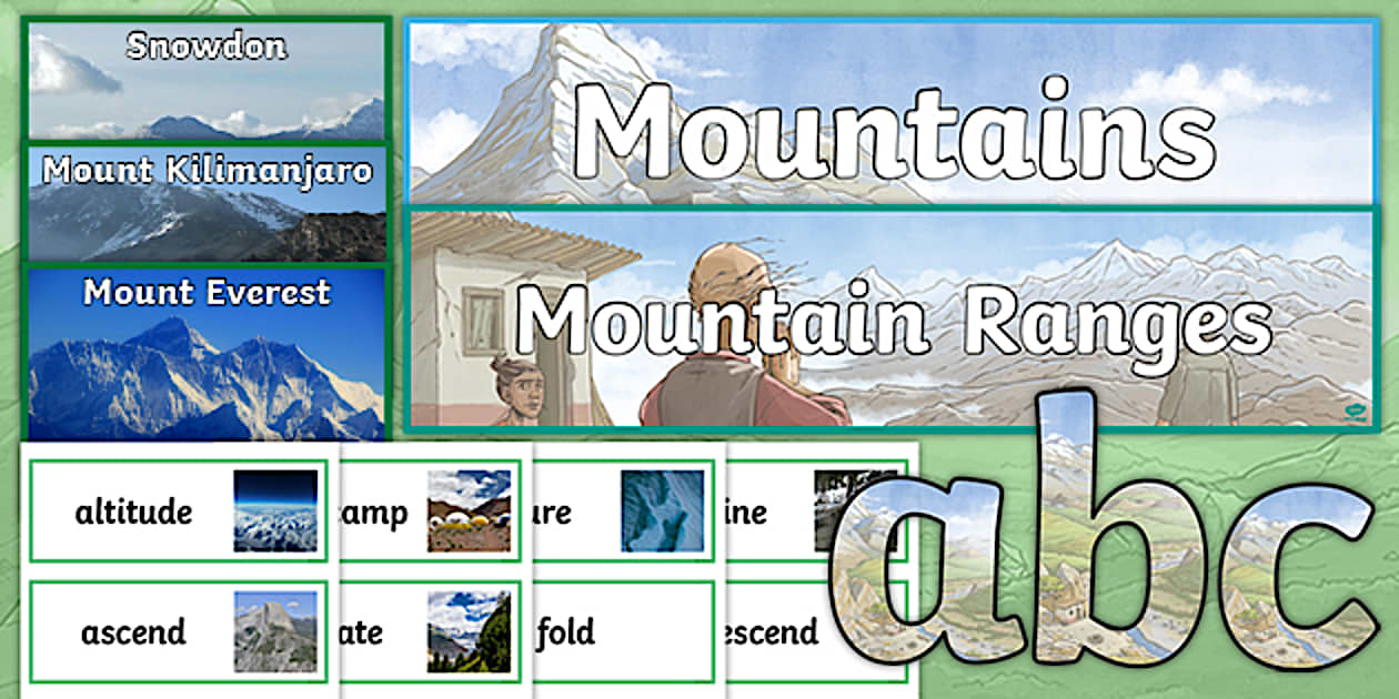 Mountains Display KS2 Pack | Mountains Classroom Materials