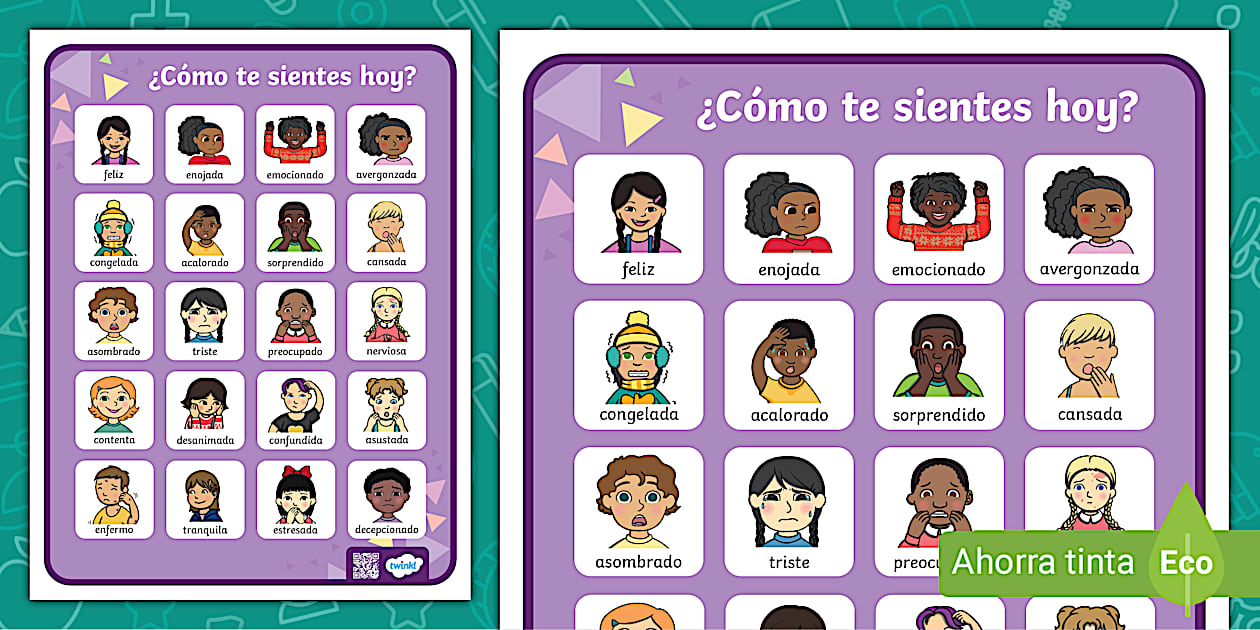 Póster para docentes ¿Cómo te sientes hoy? educación socioemocional