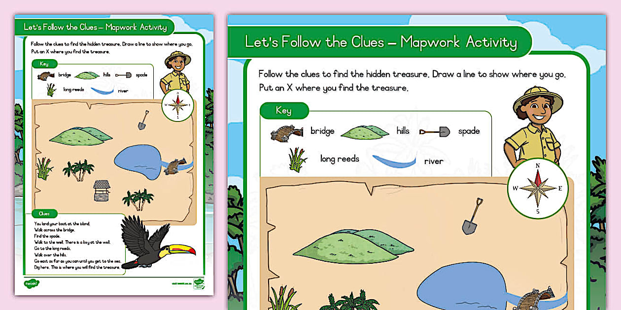 Let's follow the Clues – Mapwork Activity (Gr 1) - Twinkl
