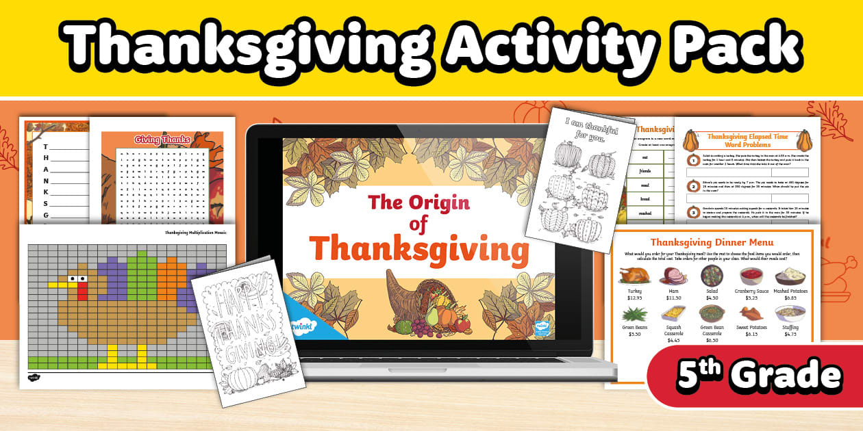 Fifth Grade Thanksgiving Activity Pack