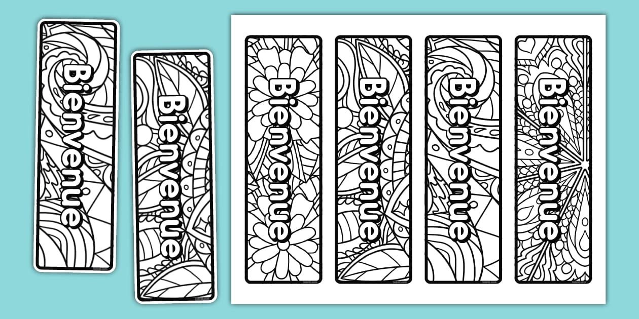 Marque-page à colorier : Bienvenue (teacher made) - Twinkl