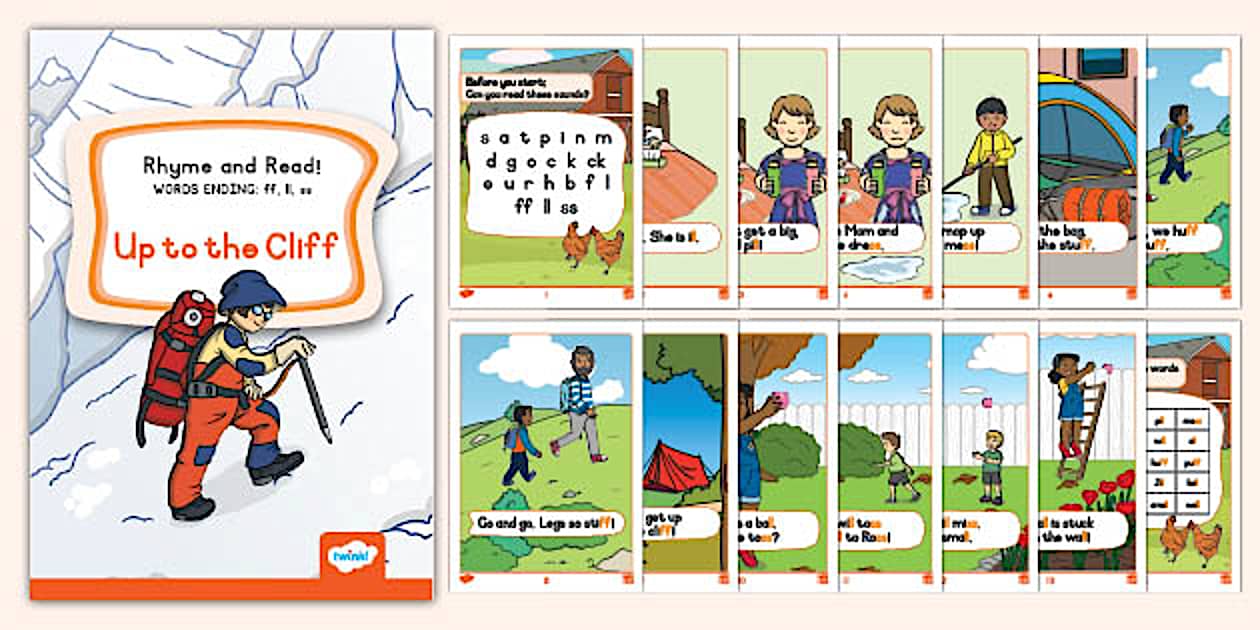 Rhyme and Read Mini Book: Up to the Cliff (teacher made)