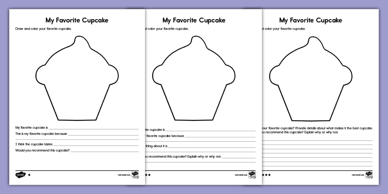 My Favorite Cupcake Differentiated Opinion Writing K-2nd
