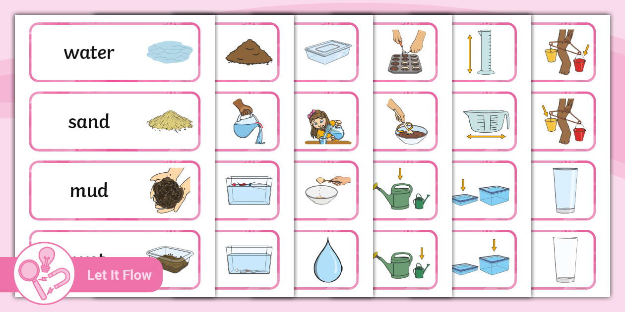 Kindergarten Vocabulary Cards Let it Flow White Rose Science