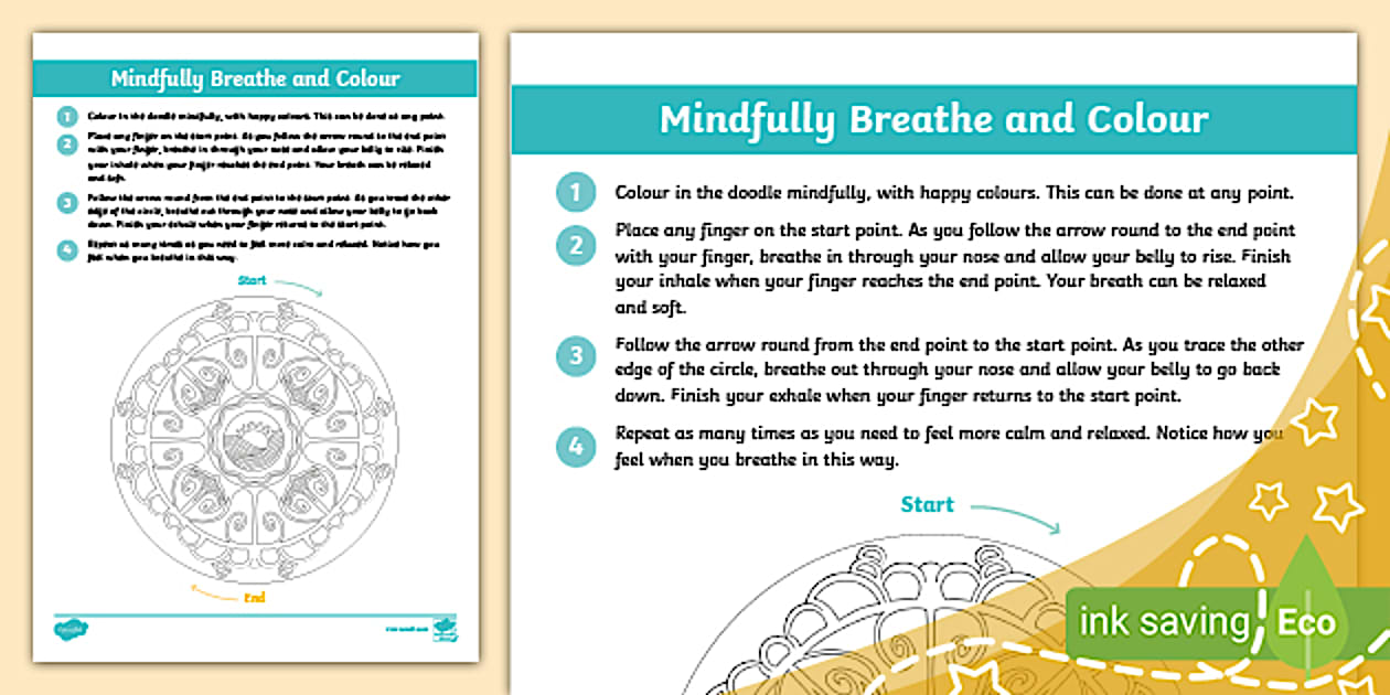 Mindful Breath Doodle for Kids (teacher made) - Twinkl