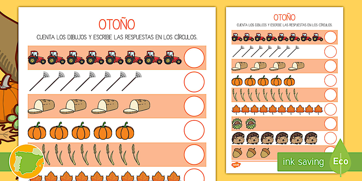 Ficha para contar: Otoño