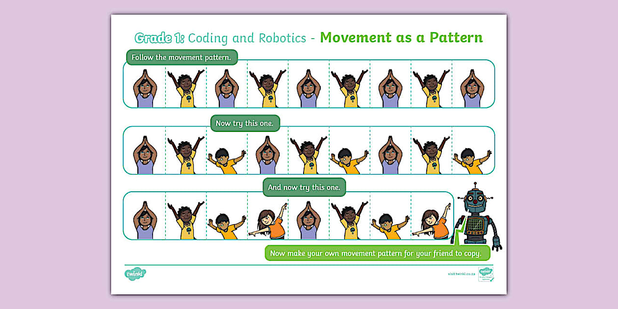 Robotics And Coding Coding Worksheet Movement Patterns