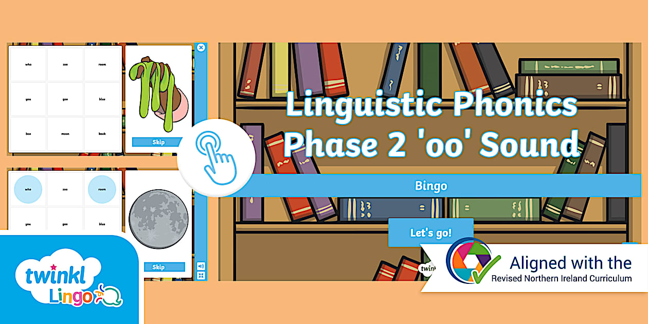 Linguistic Phonics Phase 2 'oo' Sound Bingo Game - Twinkl