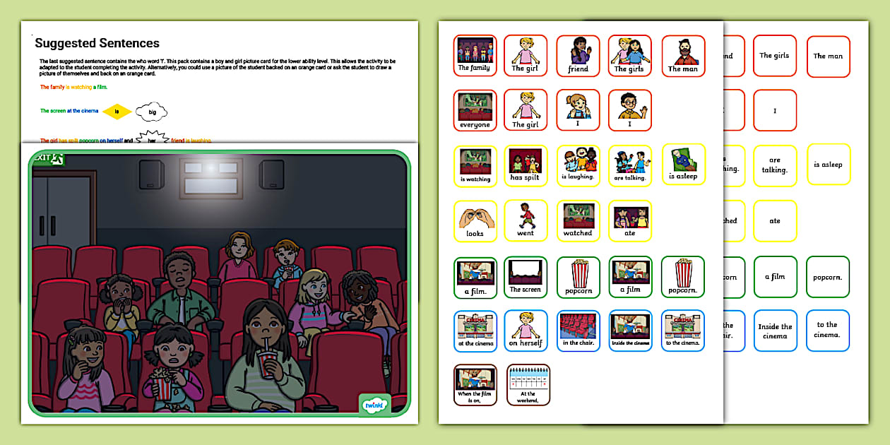 Colourful Semantics Cinema Picture Scene - Twinkl