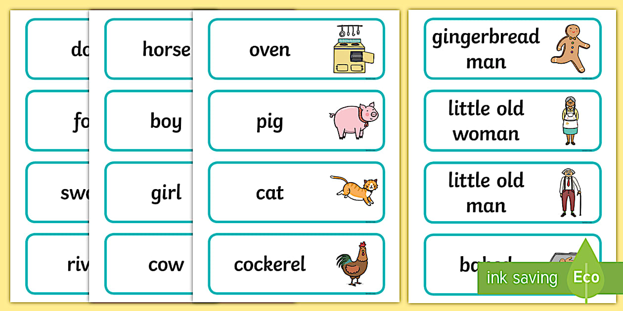 TAS The Gingerbread Man Word Cards (teacher made) - Twinkl