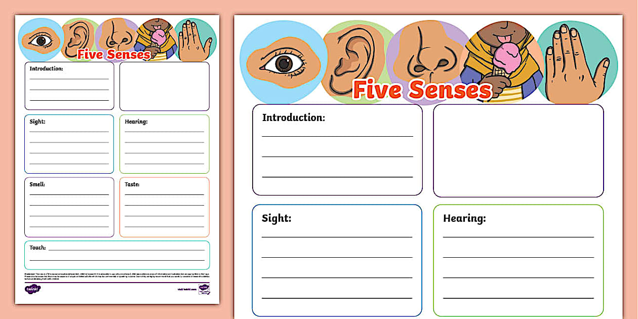 Five Senses Non-Chronological Report Template (teacher made)
