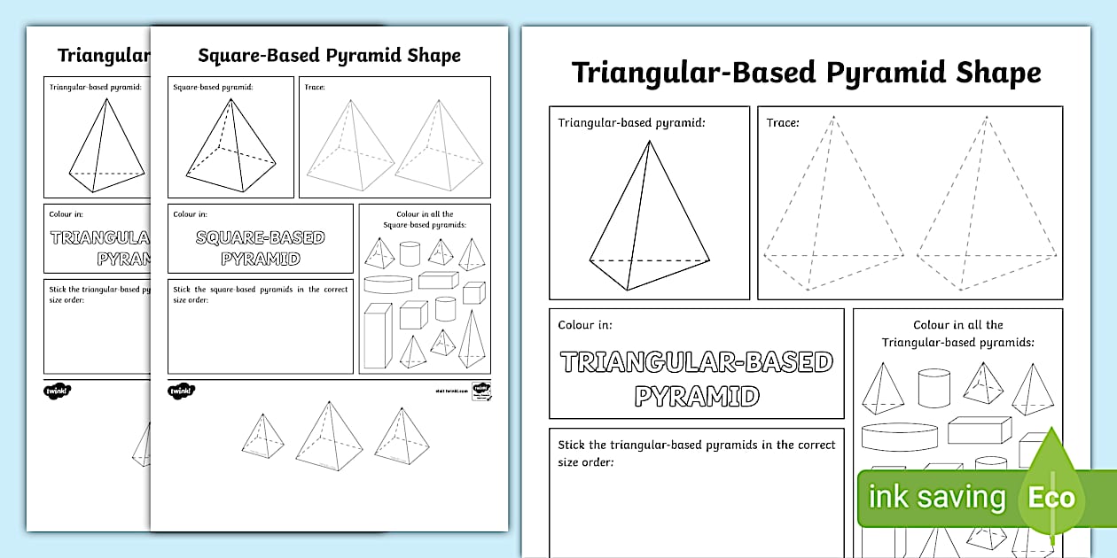 Pyramid Shape Worksheet (teacher made) - Twinkl