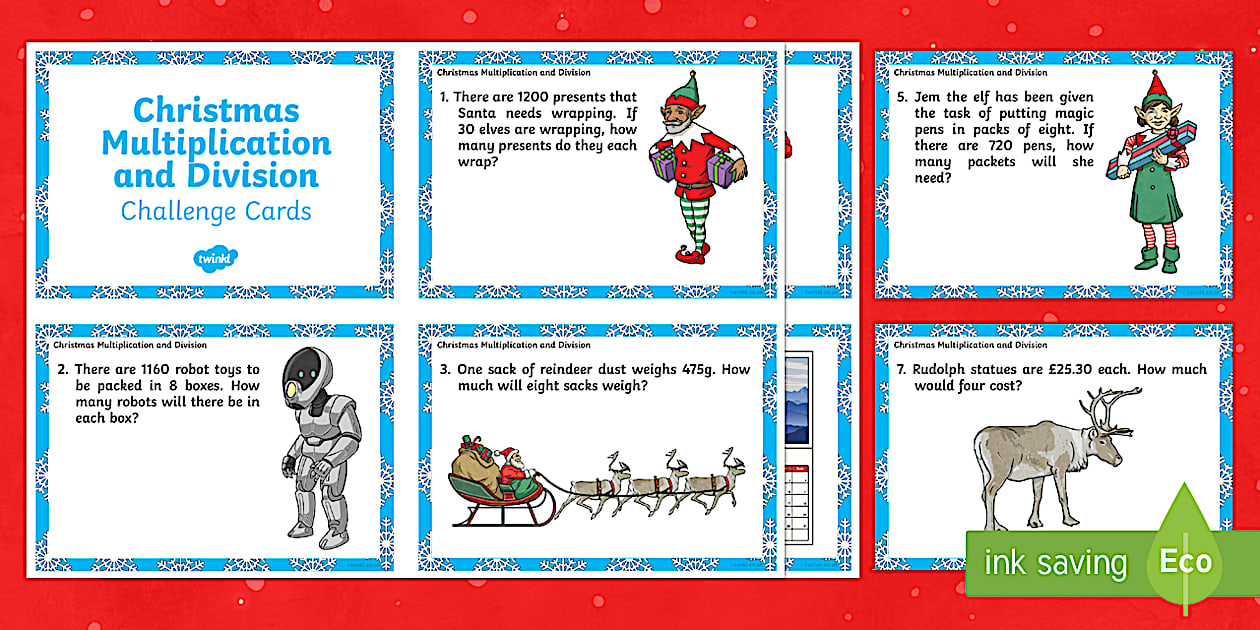 LKS2 Christmas Multiplication and Division Challenge Cards