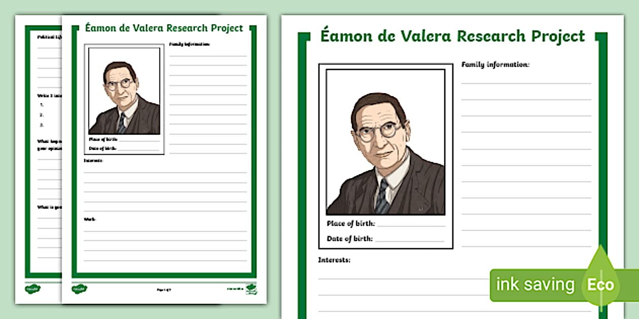 Éamon de Valera Research Project (teacher made) - Twinkl