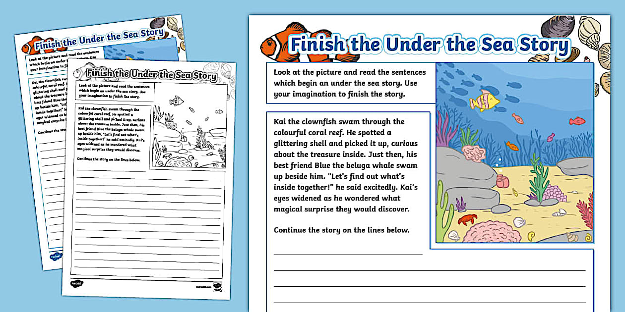 Finish the Under the Sea Story (teacher made) - Twinkl