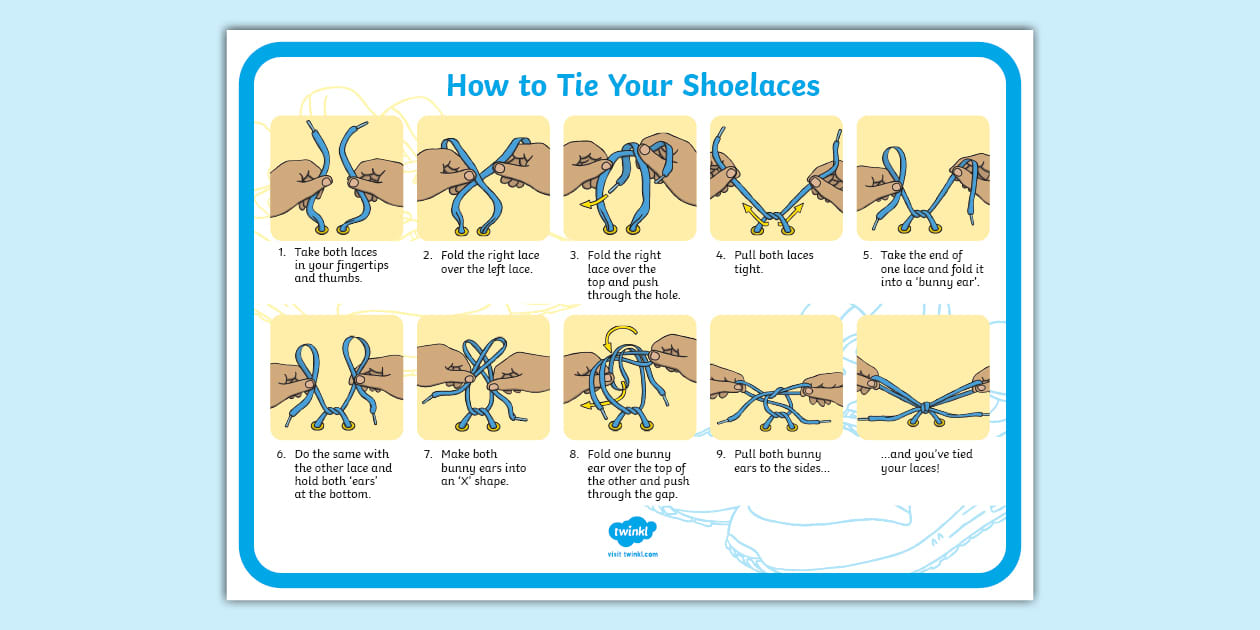 How to Tie Your Shoelaces - Twinkl Classroom Display Posters