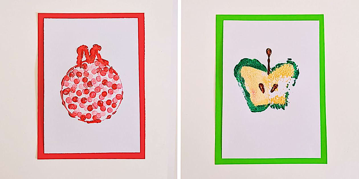 Apple and Pomegranate Print Making | Rosh Hashanah Crafts