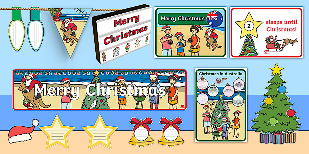 Australian Christmas Themed Display Resource Pack - Twinkl