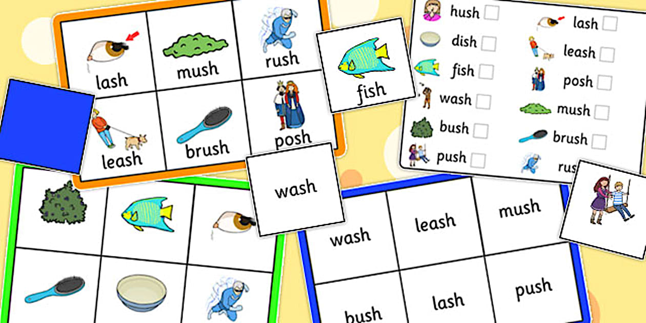 Final 'Sh' Sound Bingo