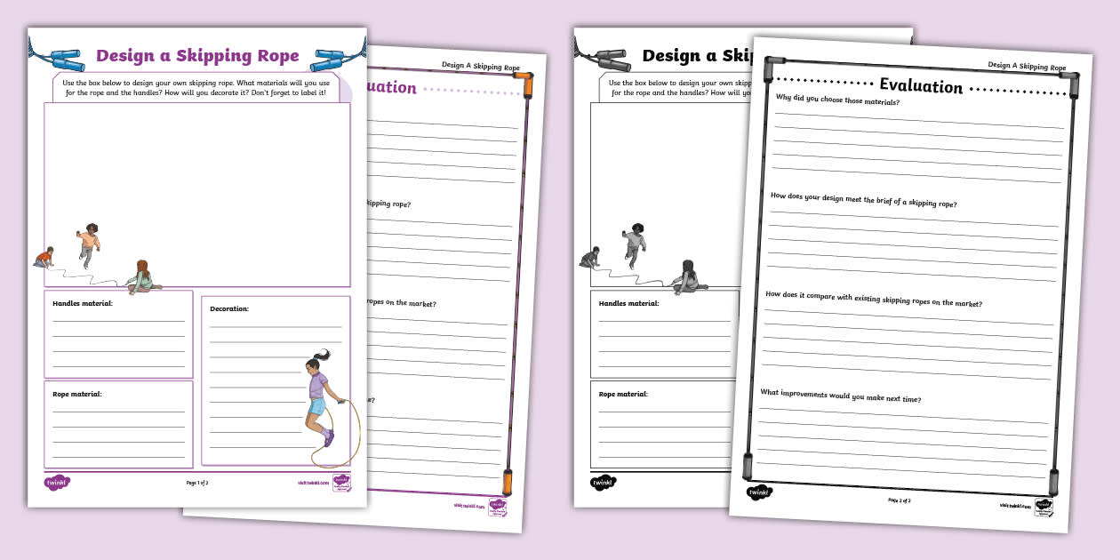 Design A Skipping Rope Worksheet - Twinkl