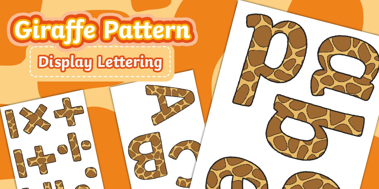 * NEW * Giraffe Pattern Display Lettering