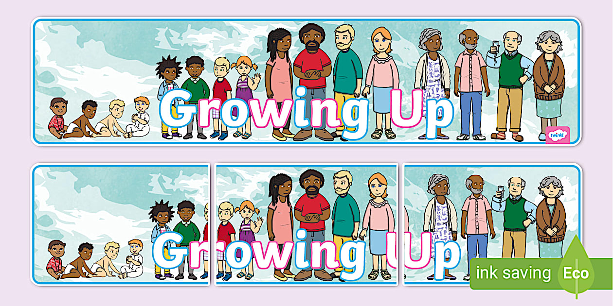 Growing Up Display Banner (teacher made) - Twinkl