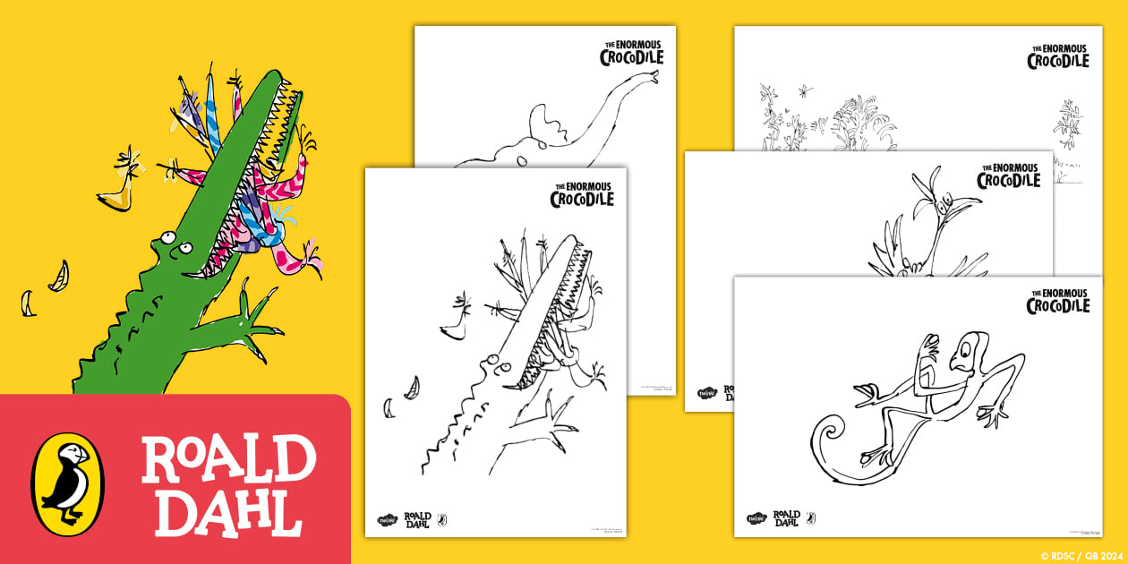 FREE! - The Enormous Crocodile Colouring Pages | Roald Dahl | Twinkl