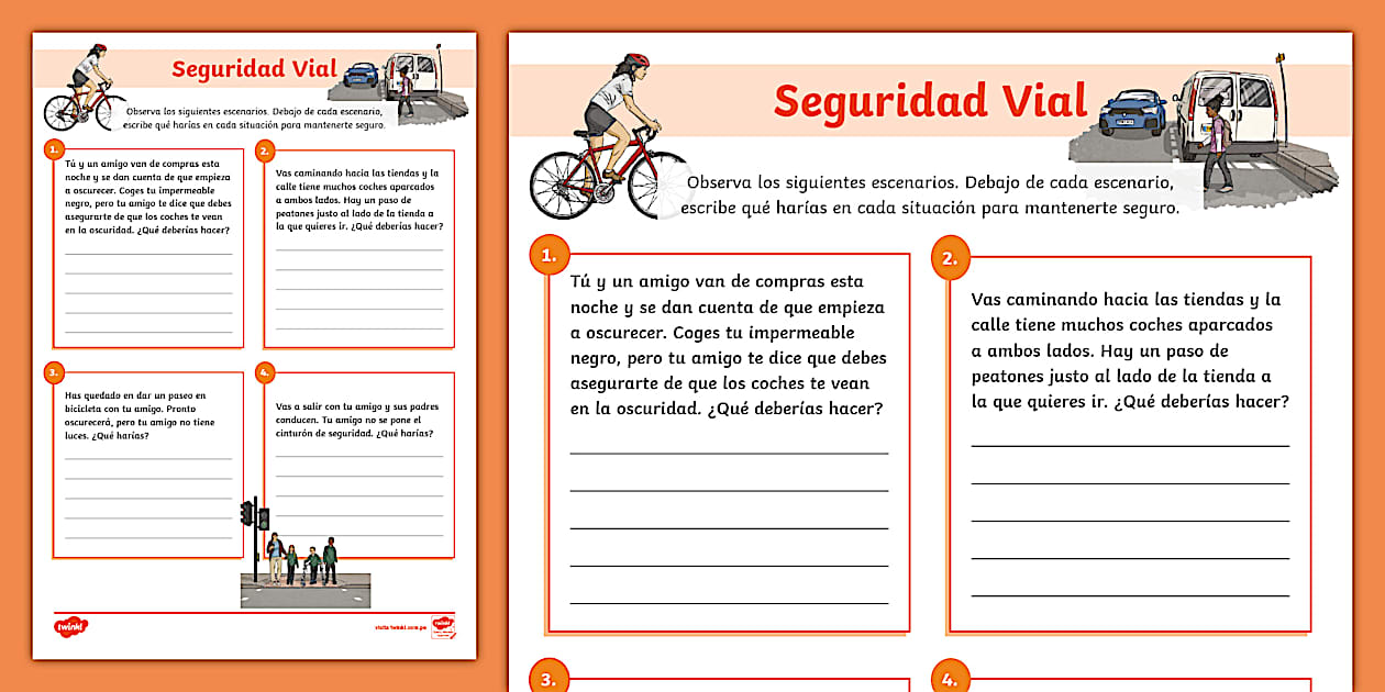Ficha de actividad: Seguridad vial | Twinkl