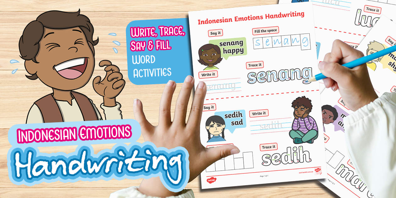 My Emotions Writing Practise Activity - Indonesian