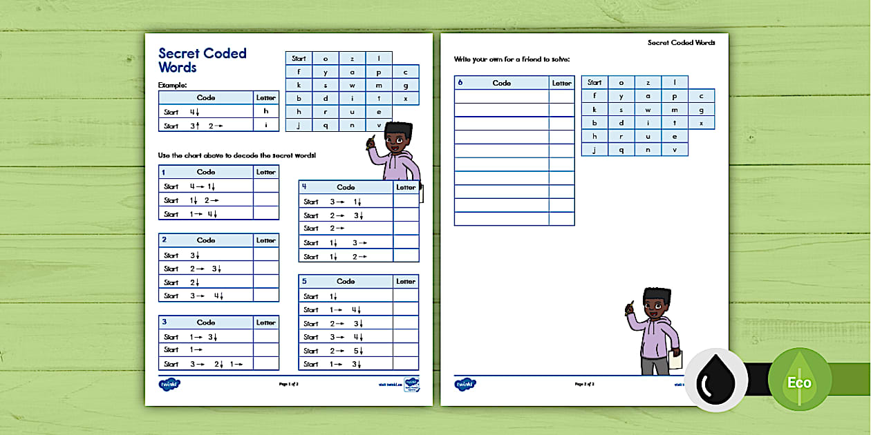 Secret Coded Words Activity (teacher made) - Twinkl