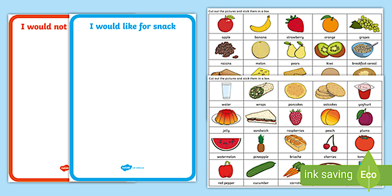 Snack Sorting Cards (teacher made) - Twinkl