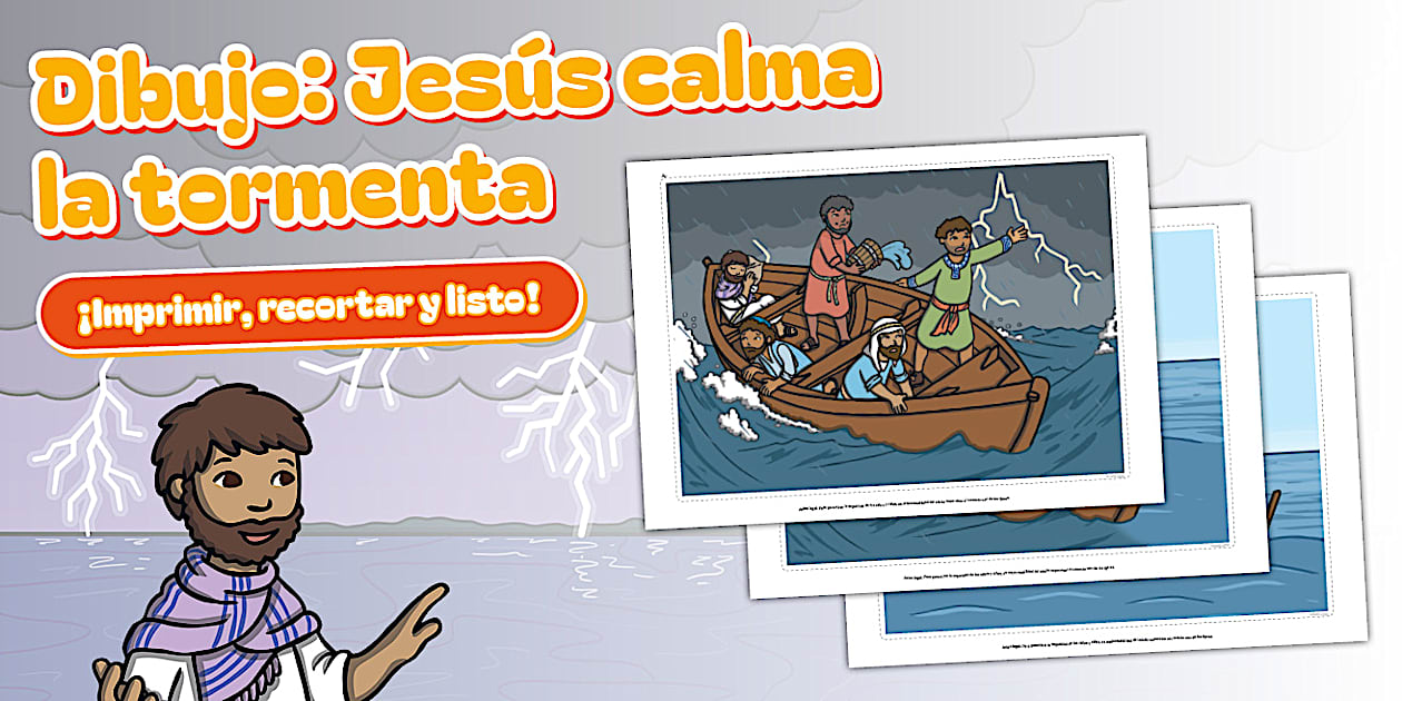 Dibujos recortables: Jesús calma la tormenta