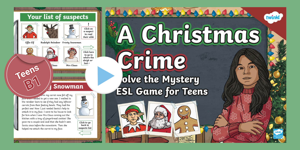 Twinkl Christmas Mystery Game for Teens (teacher made)