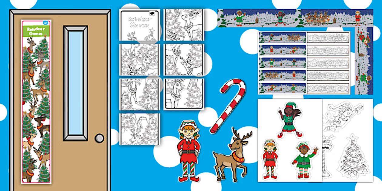 Reindeer Games Door Decorating Pack | Twinkl (Teacher-Made)