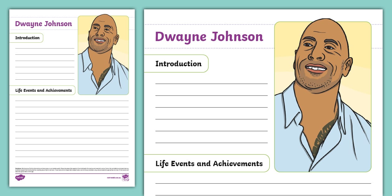 Dwayne Johnson Biography Template (Teacher-Made) - Twinkl
