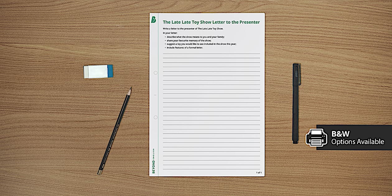 The Late Late Toy Show Letter (teacher made) - Twinkl