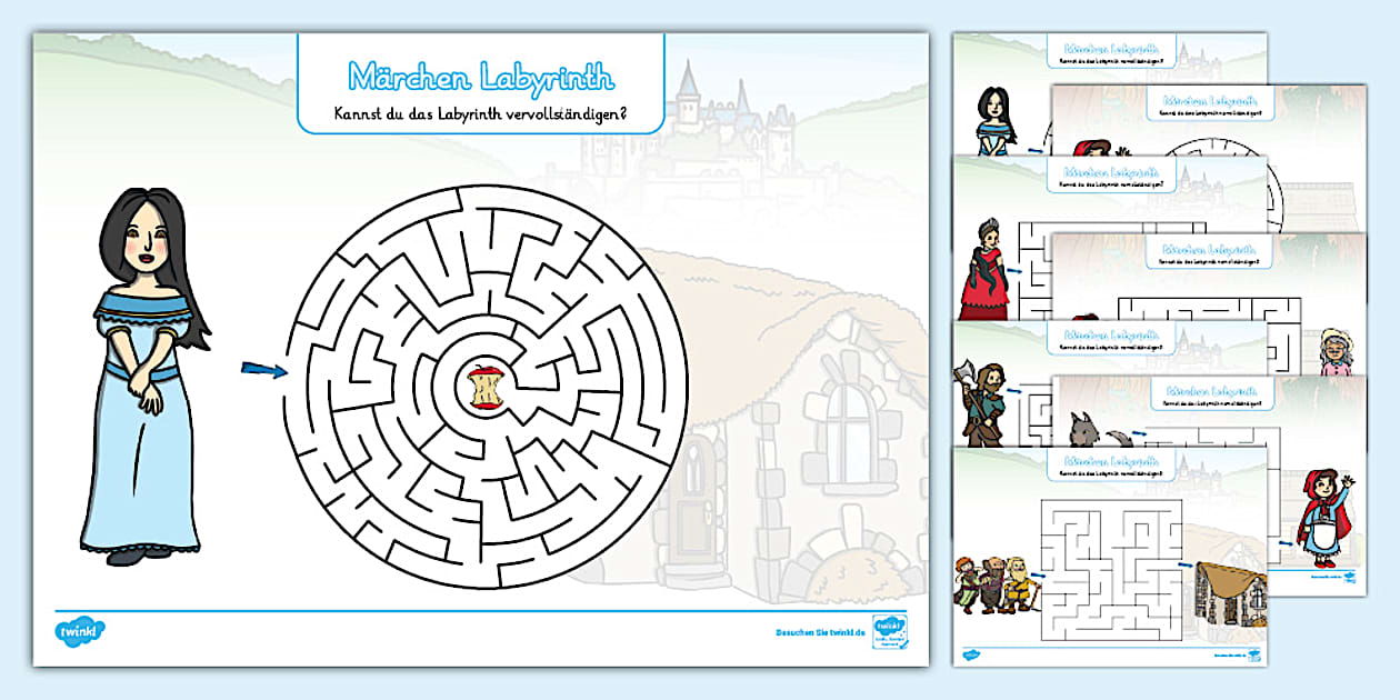 Märchen - Labyrinth-Arbeitsblätter - Twinkl