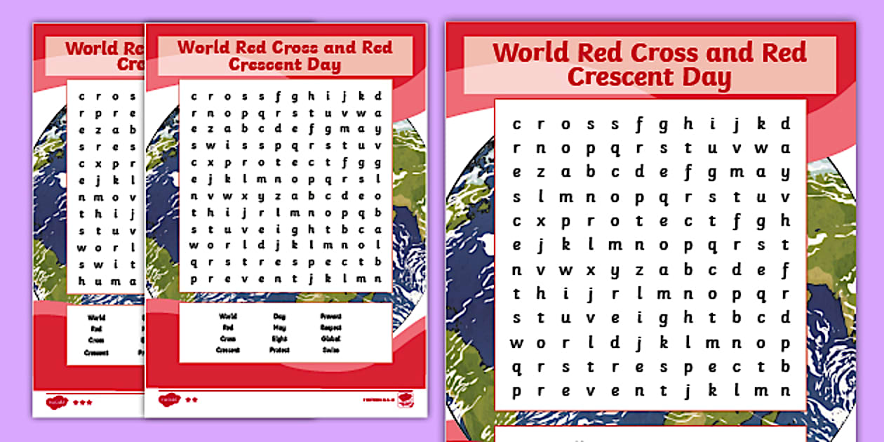 Crash Course Podcast World Red Cross Day Word Search