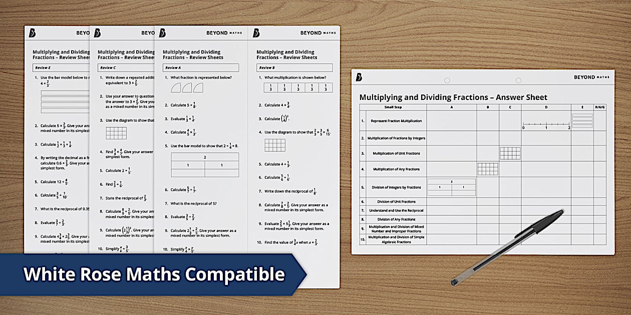 👉 Multiplying and Dividing Fractions - Review Sheets
